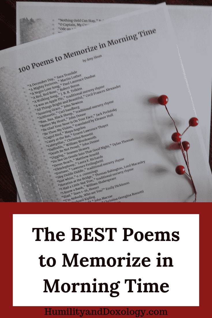 100 of the Best Poems to Memorize in Morning Time | Humility and Doxology