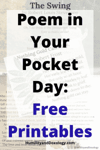 Poem in your Pocket Day: Free Printables | Humility and Doxology